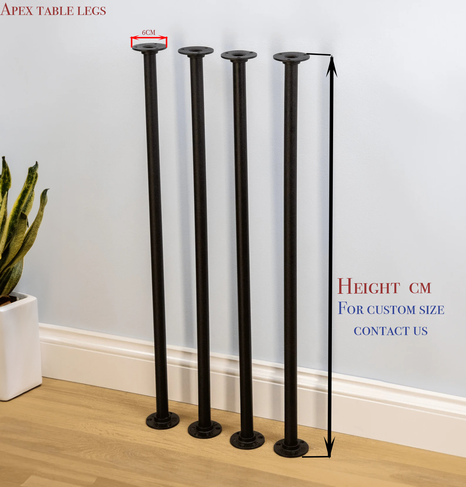 Custom Made Industrial Pipe Table Legs - Sturdy and Stylish | Shop Now